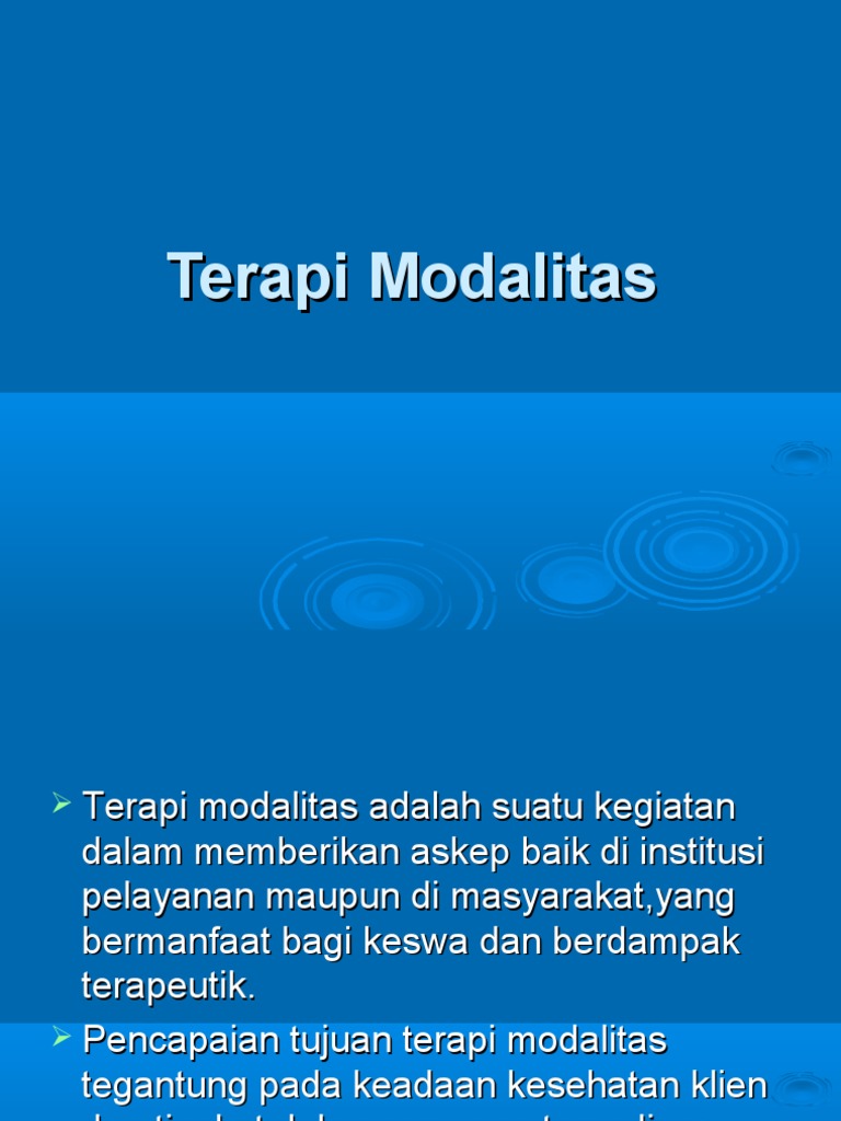 Terapi Modalitas Keperawatan Jiwa | PDF