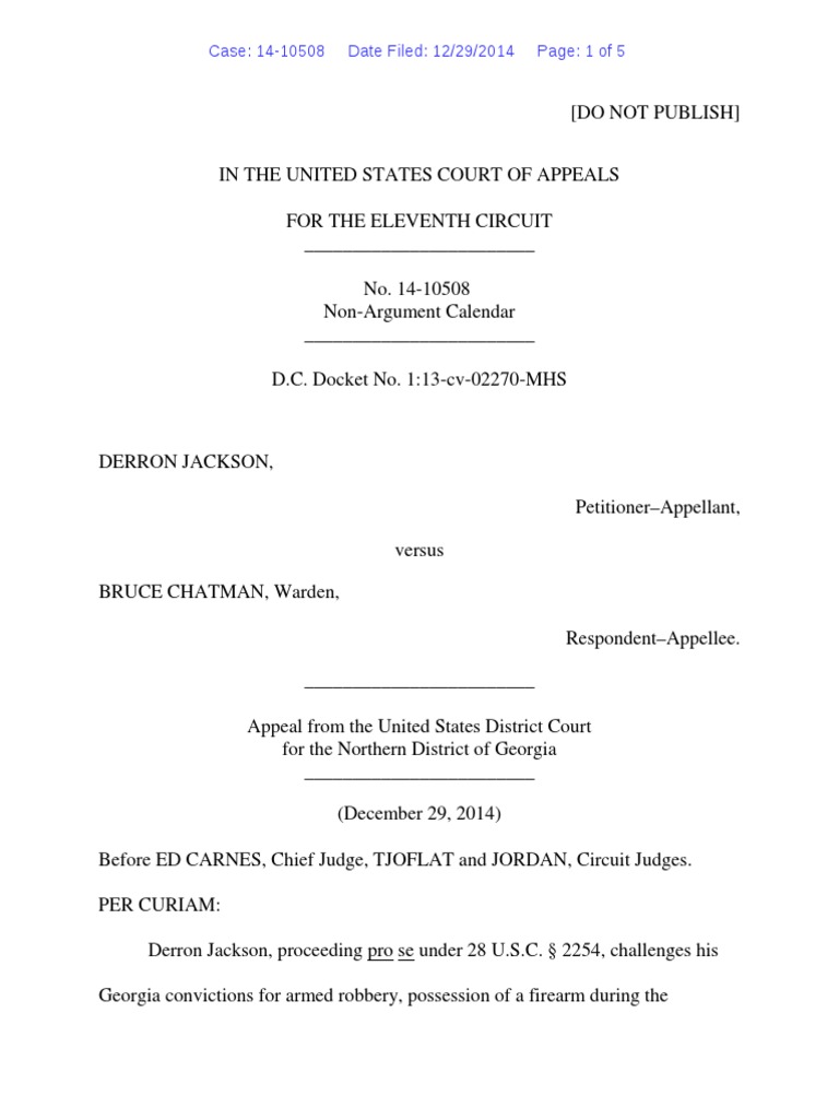 Derron Jackson v. Warden, 11th Cir. (2014) | PDF | Actual Innocence ...