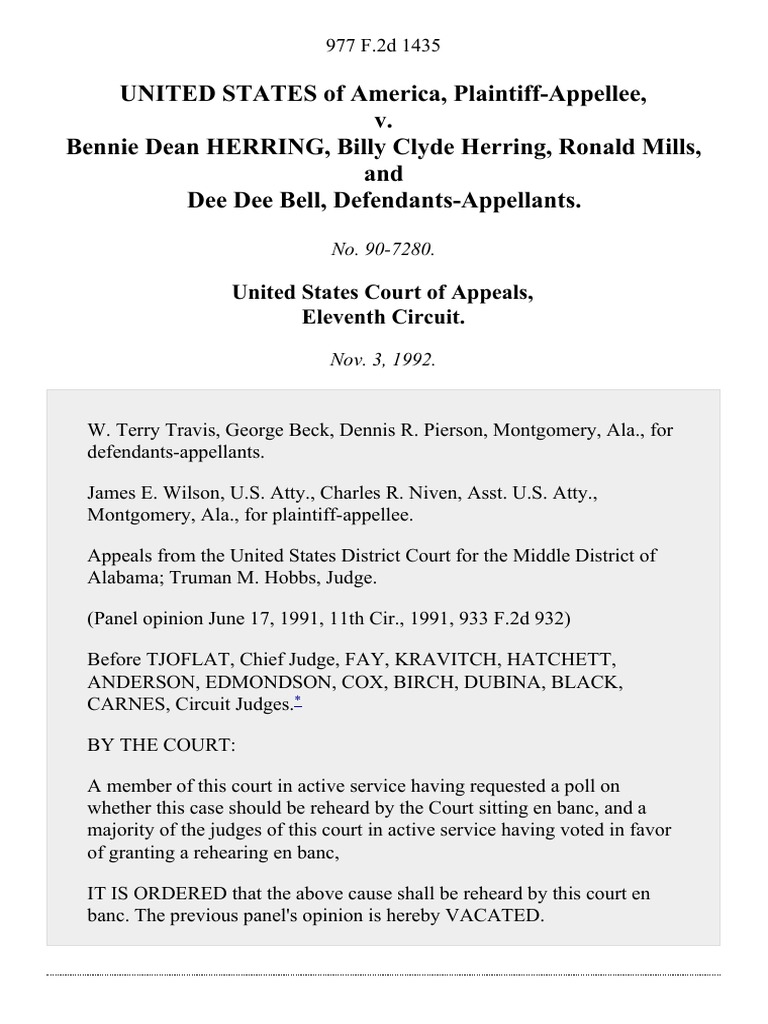 United States v. Bennie Dean Herring, Billy Clyde Herring, Ronald Mills ...