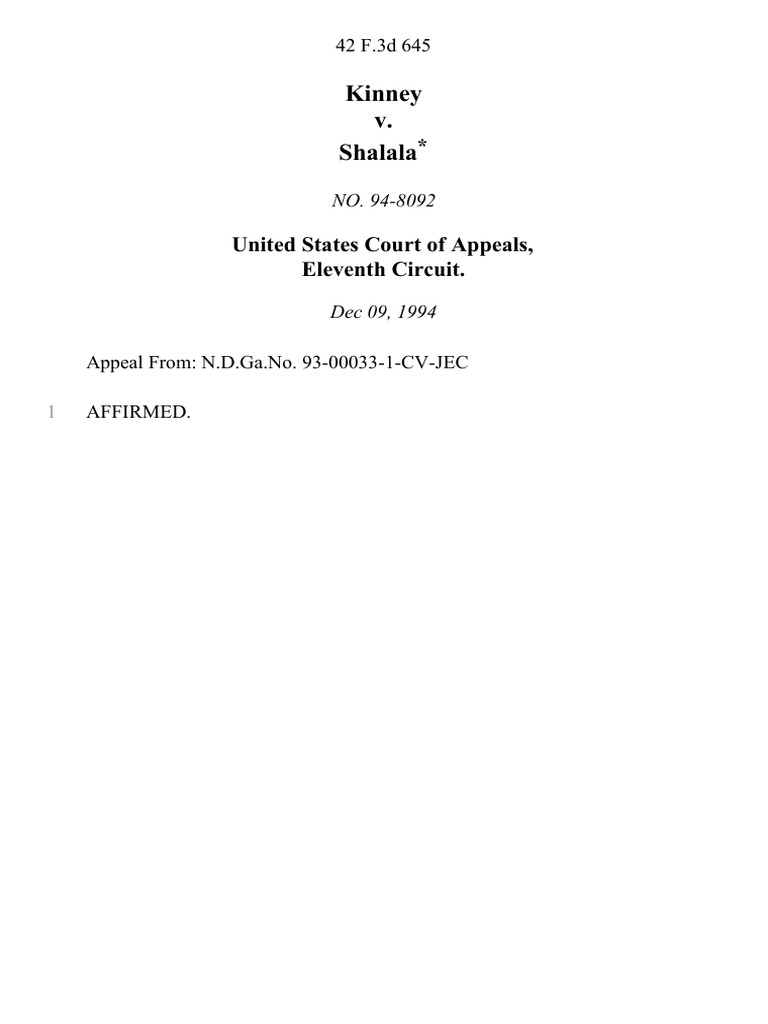 Kinney v. Shalala, 42 F.3d 645, 11th Cir. (1994) | PDF