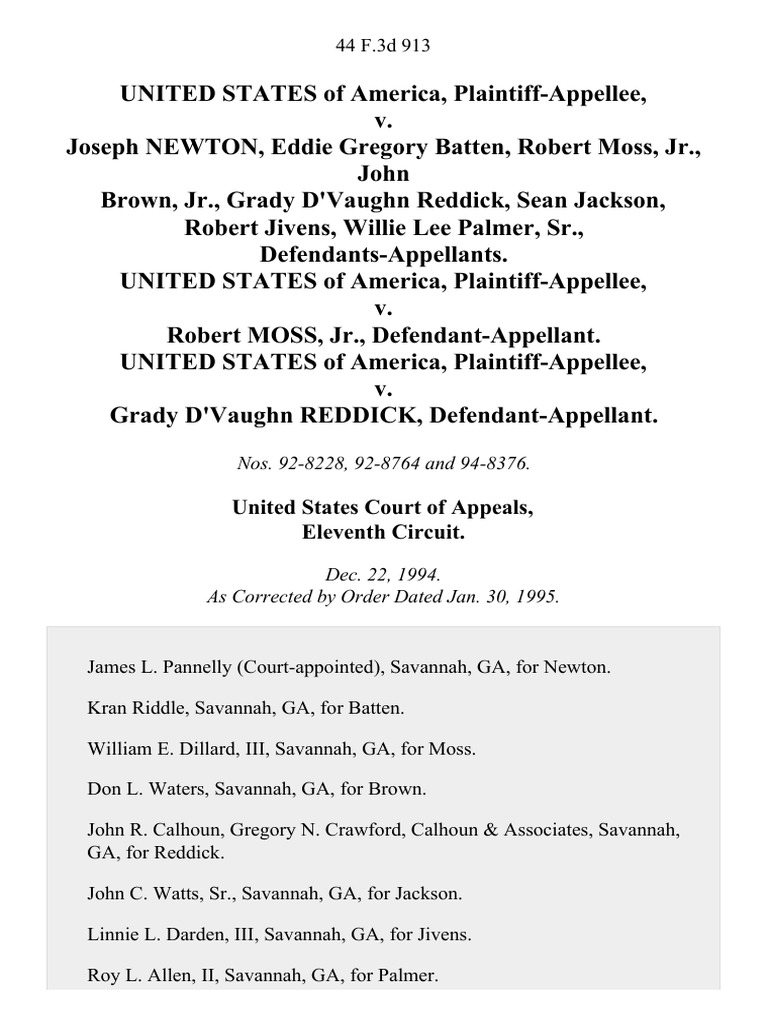 United States v. Joseph Newton, Eddie Gregory Batten, Robert Moss, Jr ...