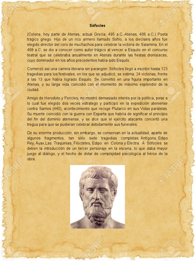 Biografía de Sófocles | PDF | Esquilo | Virgilio