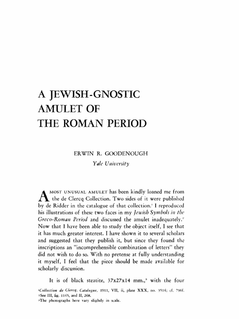 Roman-Era Jewish-Gnostic Amulet | PDF | Gnosticism | Eve