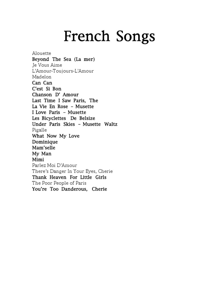 French Songs