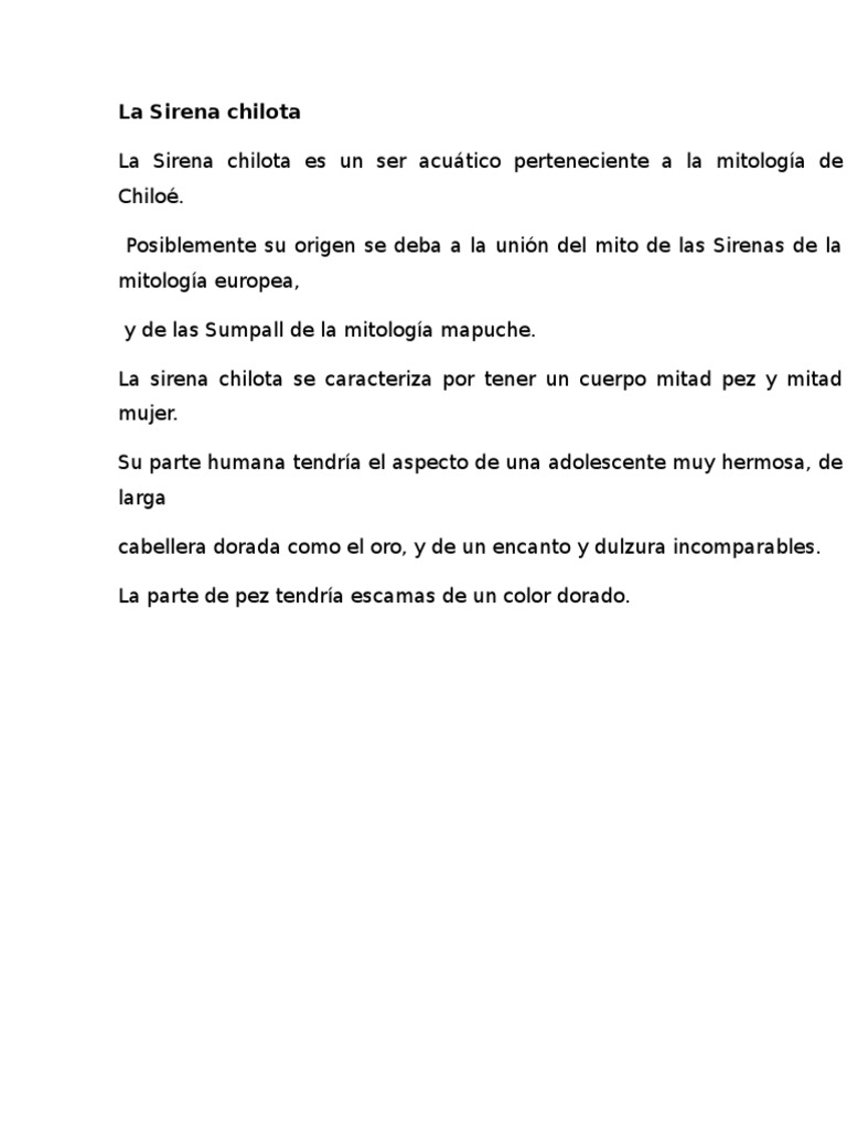 La Sirena Chilota | PDF | Historia