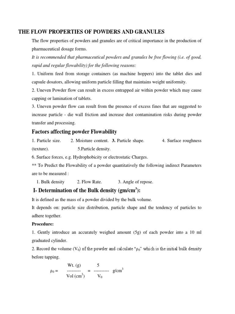 Enhancing Powder Flow Properties in Pharmacy | PDF | Tablet (Pharmacy ...