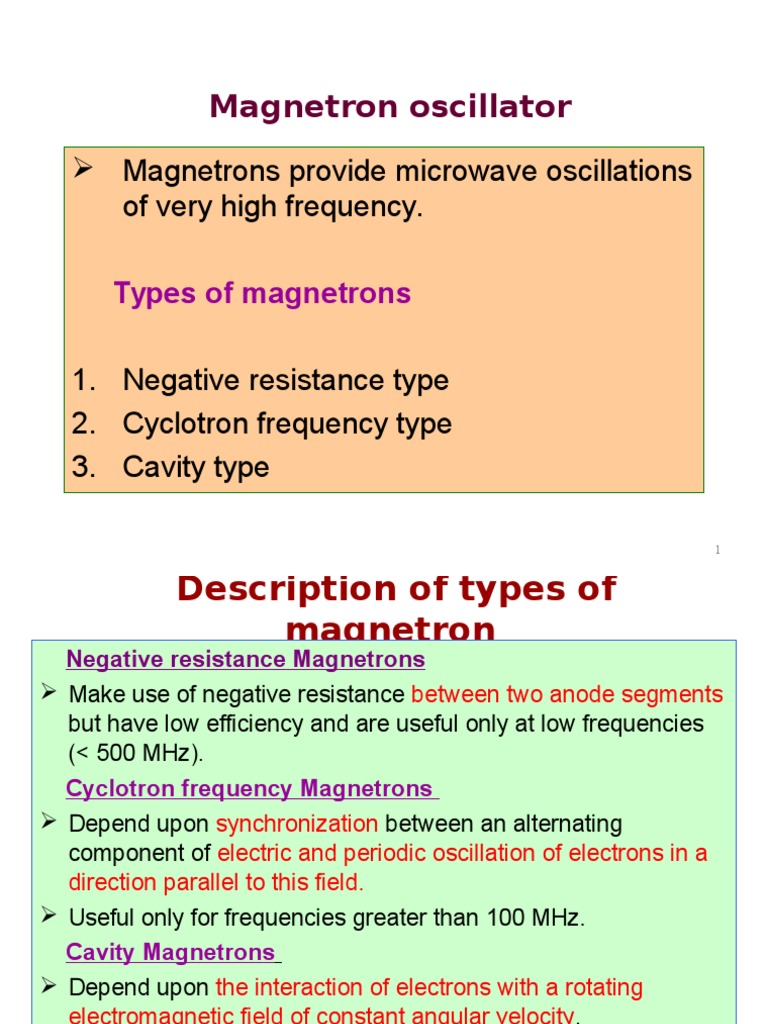 Magnetron | PDF | Cathode | Electron