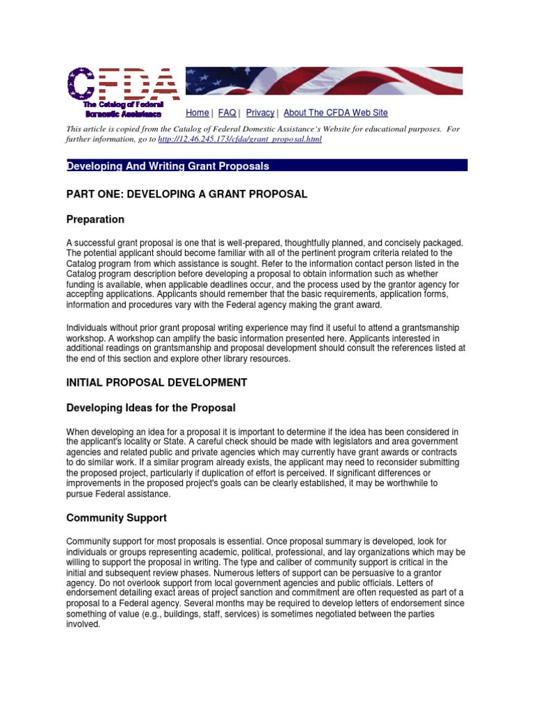 Grant Proposal Development Guide | PDF | United States Government ...