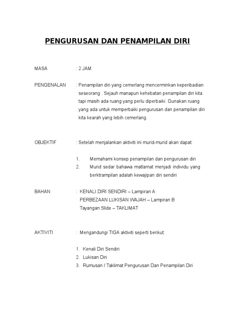 Modul Pengurusan Dan Penampilan Diri Sek Ren03 | PDF | Karier ...