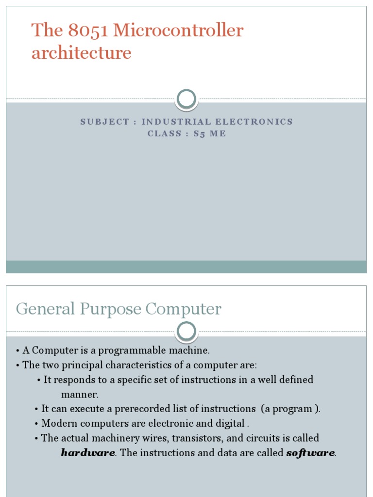 The 8051 Microcontroller Architecture | PDF
