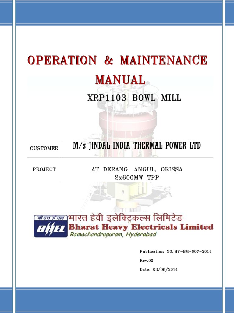 Derang Jitpl-O&m Manual - xrp1103-1 Mill | PDF | Mechanical Engineering ...