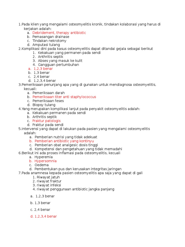 Soal Askep Osteomyelitis | PDF