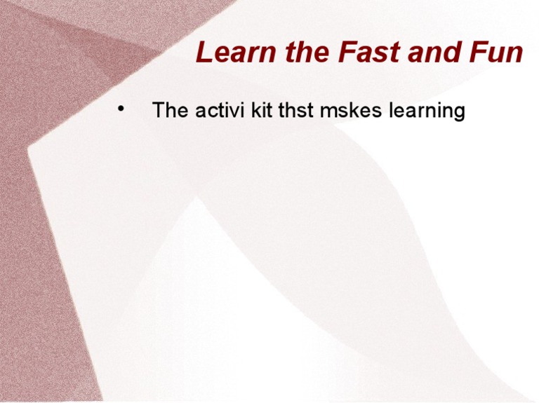 Fast and Fun Learning Activities Kit | PDF