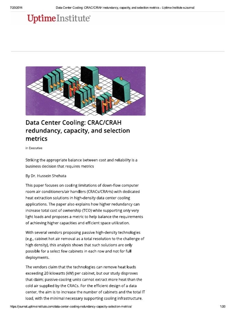 Data Center Cooling CRAC CRAH Redundan.. | PDF