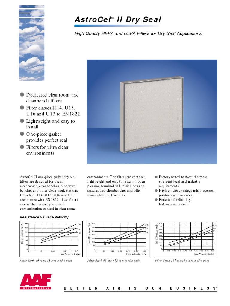 AAF Astrocel II Hepa | PDF | Fiberglass | Equipment