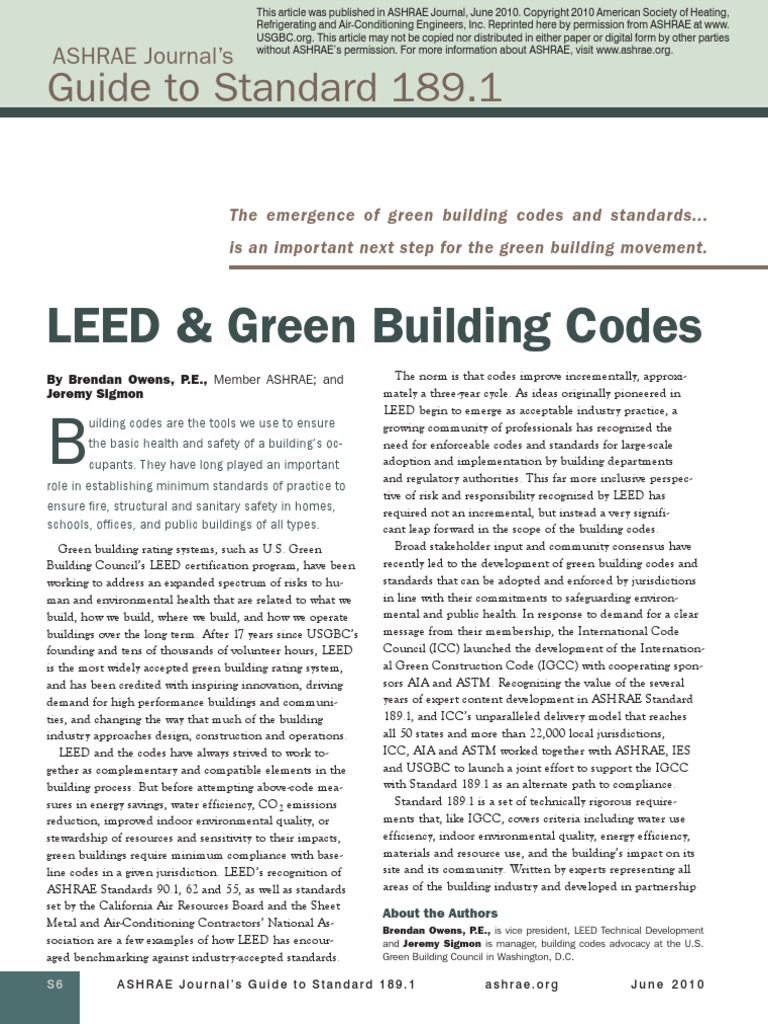 LEED & Green Building Codes | PDF | Leadership In Energy And ...