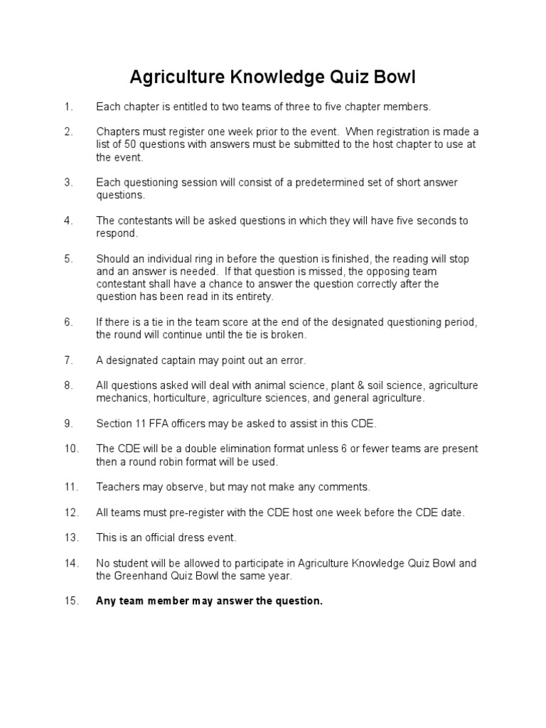 Knowledge Bowl | PDF