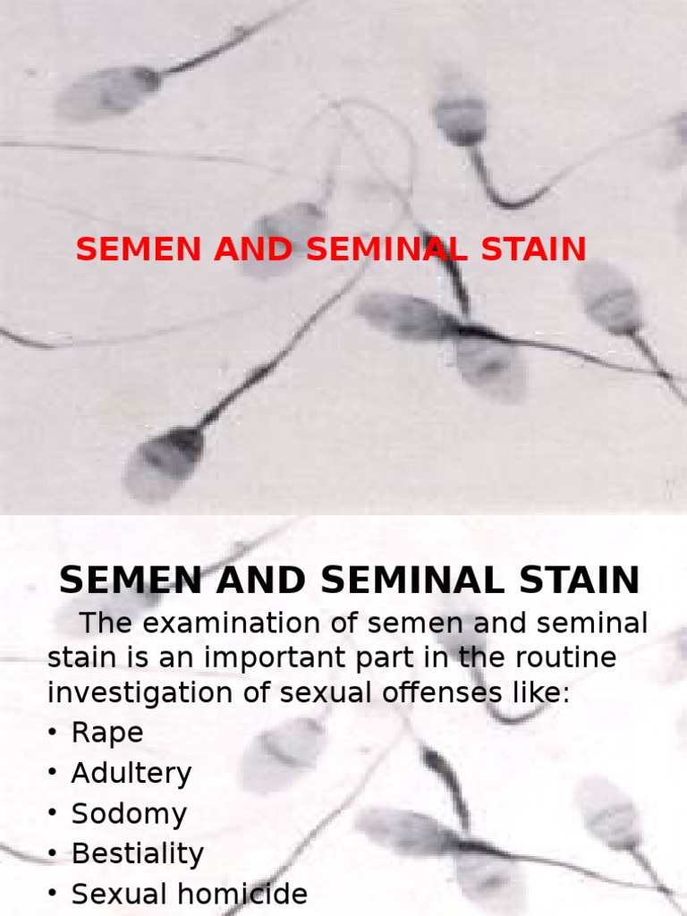 4. Semen and Seminal Stain | Semen | Staining