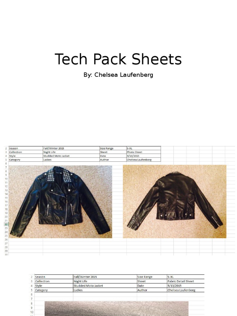 Tech Pack Sheets Portfolio | PDF