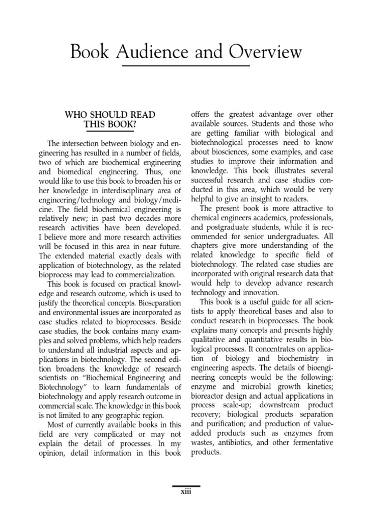 Book Audience and Overview | PDF | Biotechnology | Engineering
