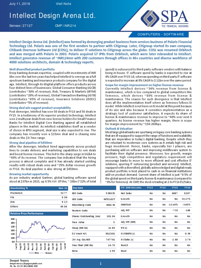 Intellect Design Arena: Banking Software Insights | PDF | Securities ...