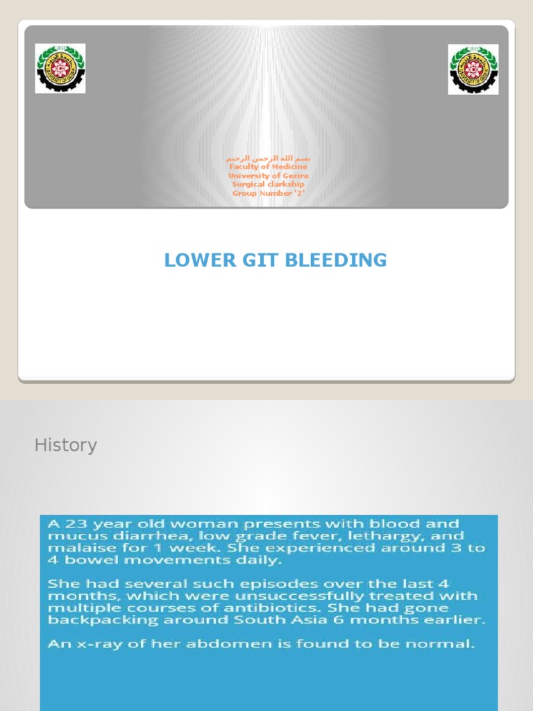 Lower GIT Bleeding | PDF | Hemorrhoid | Colonoscopy