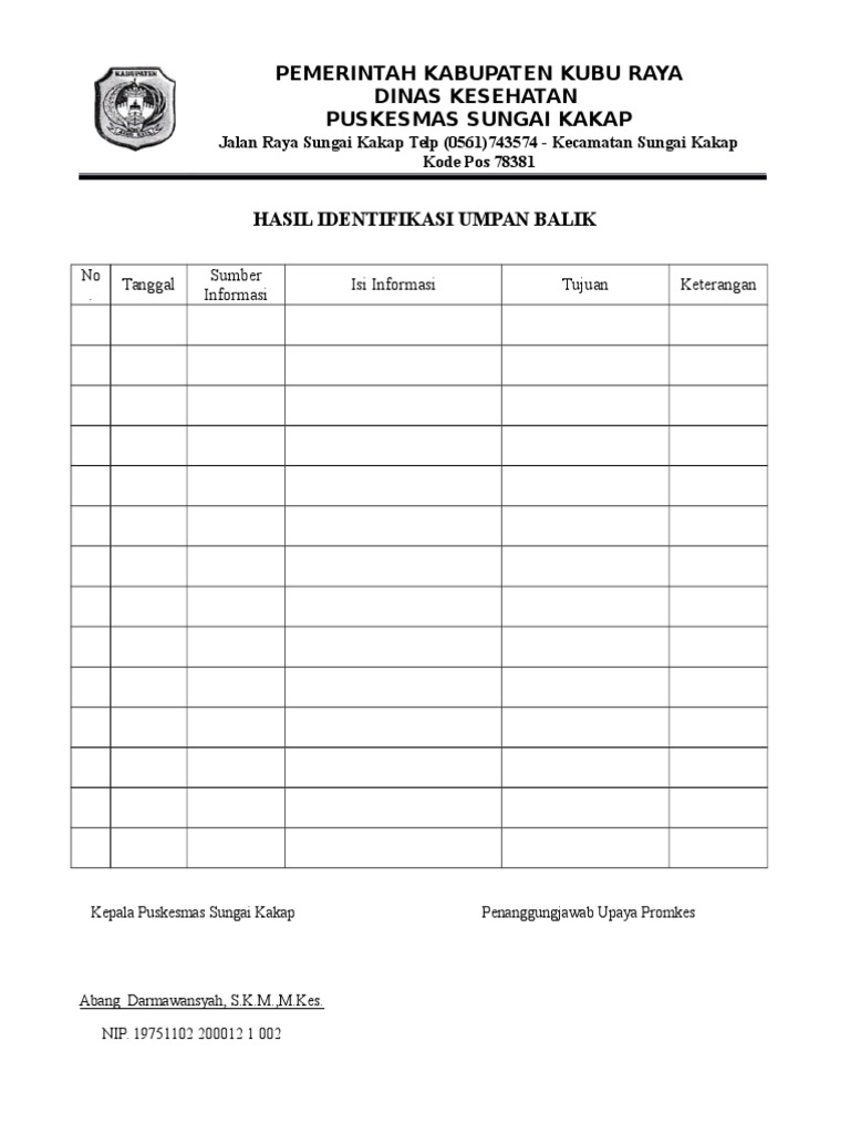 Hasil Identifikasi Umpan Balik | PDF