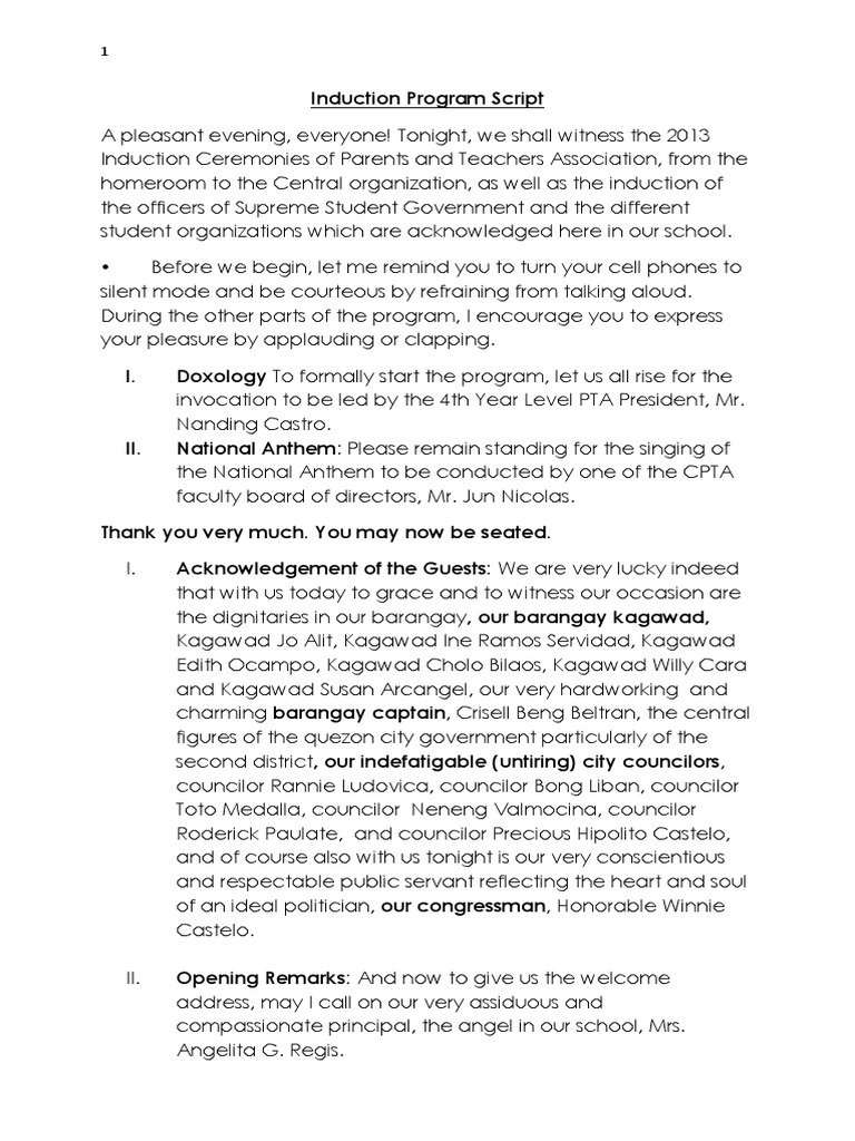 Script For Induction Program | PDF | Social Science | Lifestyle