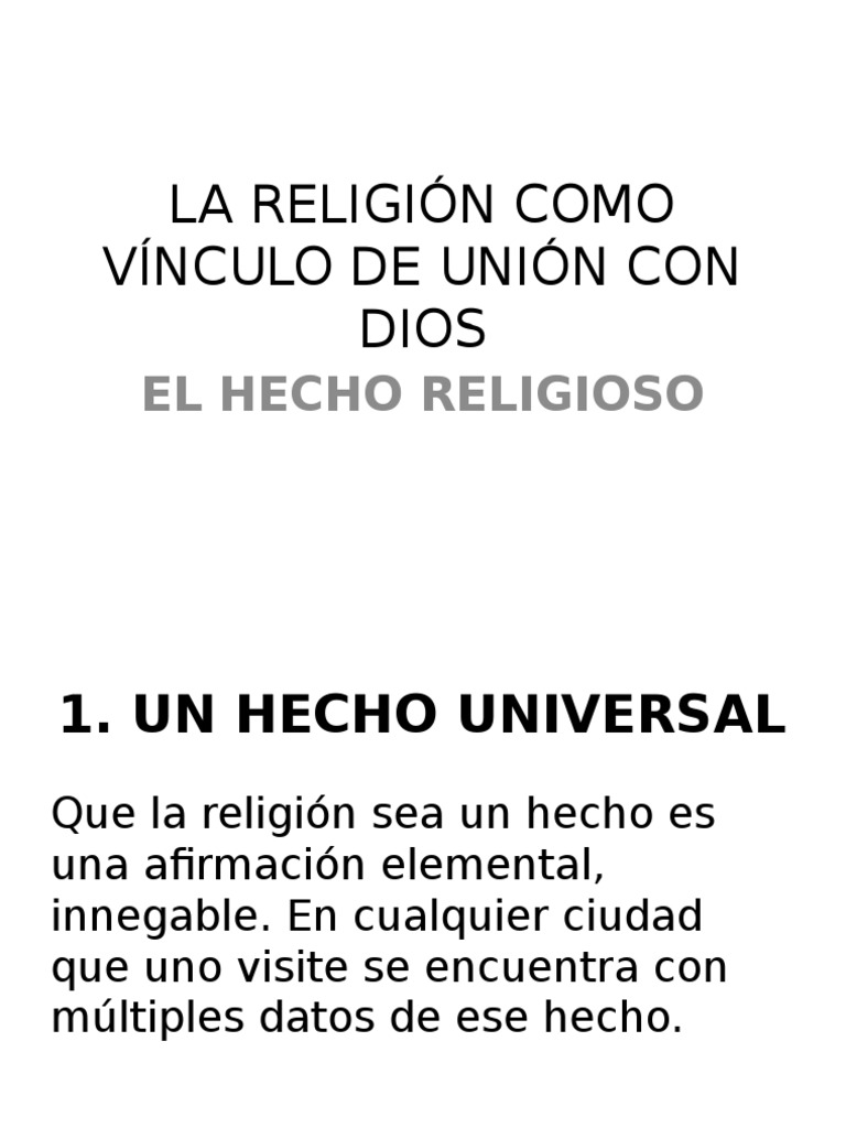 La Religión Como Vínculo de Unión Con Dios | Dios | Monoteísmo