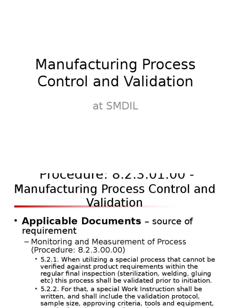 Manufacturing Process Validation - New | PDF | Verification And ...