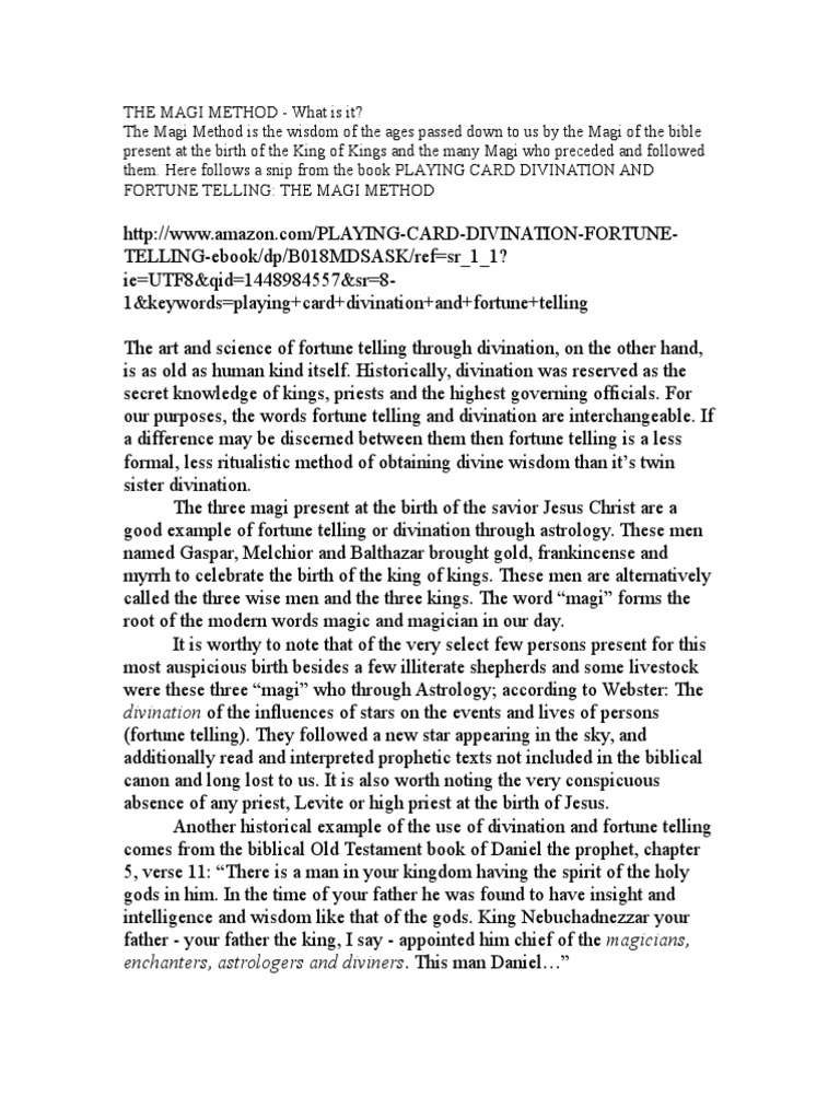 Understanding the Magi Method of Divination | PDF | Biblical Magi ...