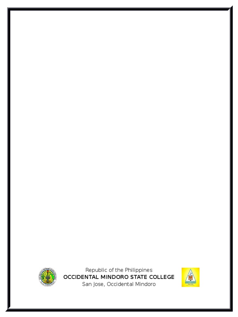 Occidental Mindoro State College: Republic of The Philippines San Jose ...