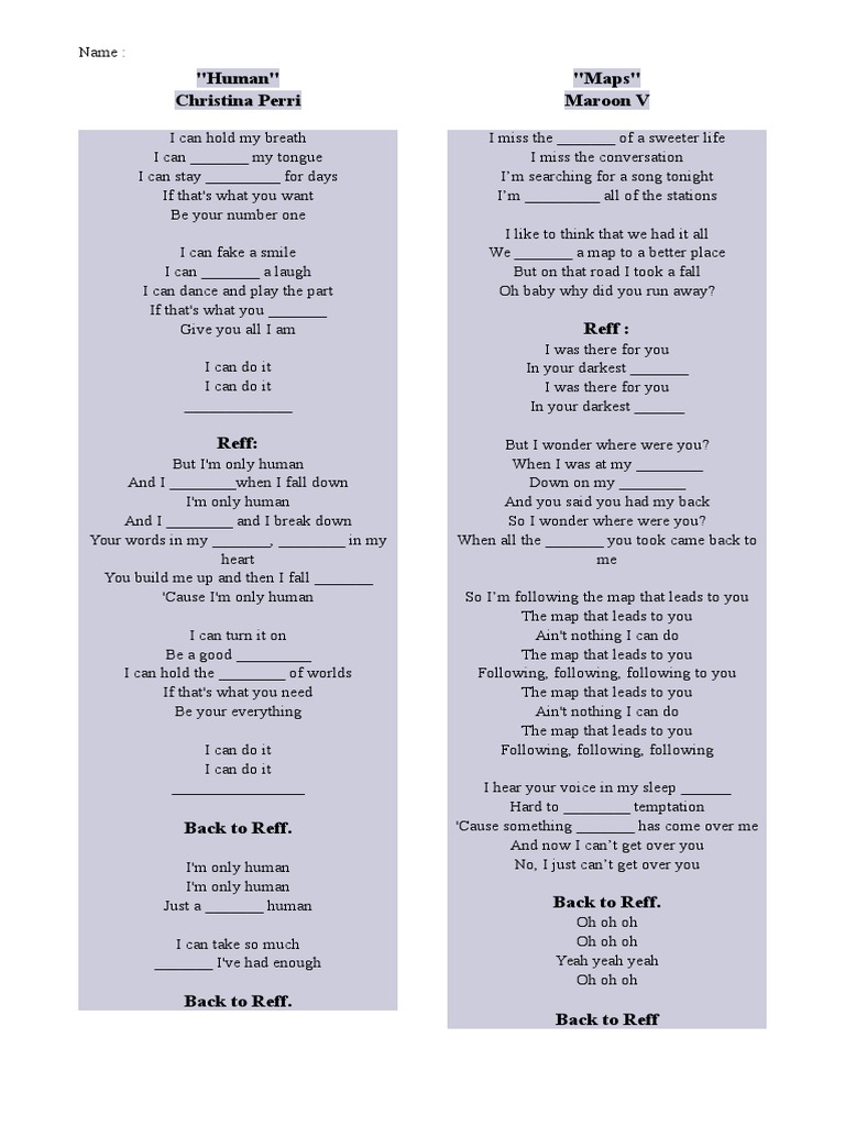 Missing Lyrics | PDF