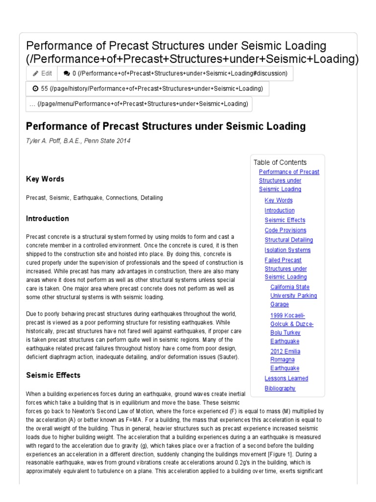 Failures - Performance of Precast Structures Under Seismic Loading ...