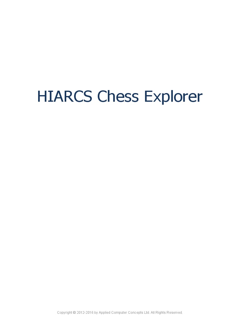 HIARCS Chess Explorer | PDF | Chess Openings | Abstract Strategy Games