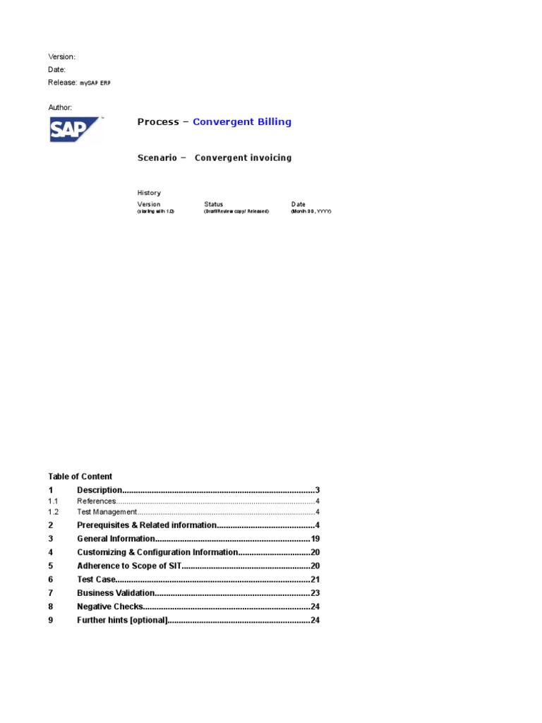SAP Convergent Billing Process Overview | PDF