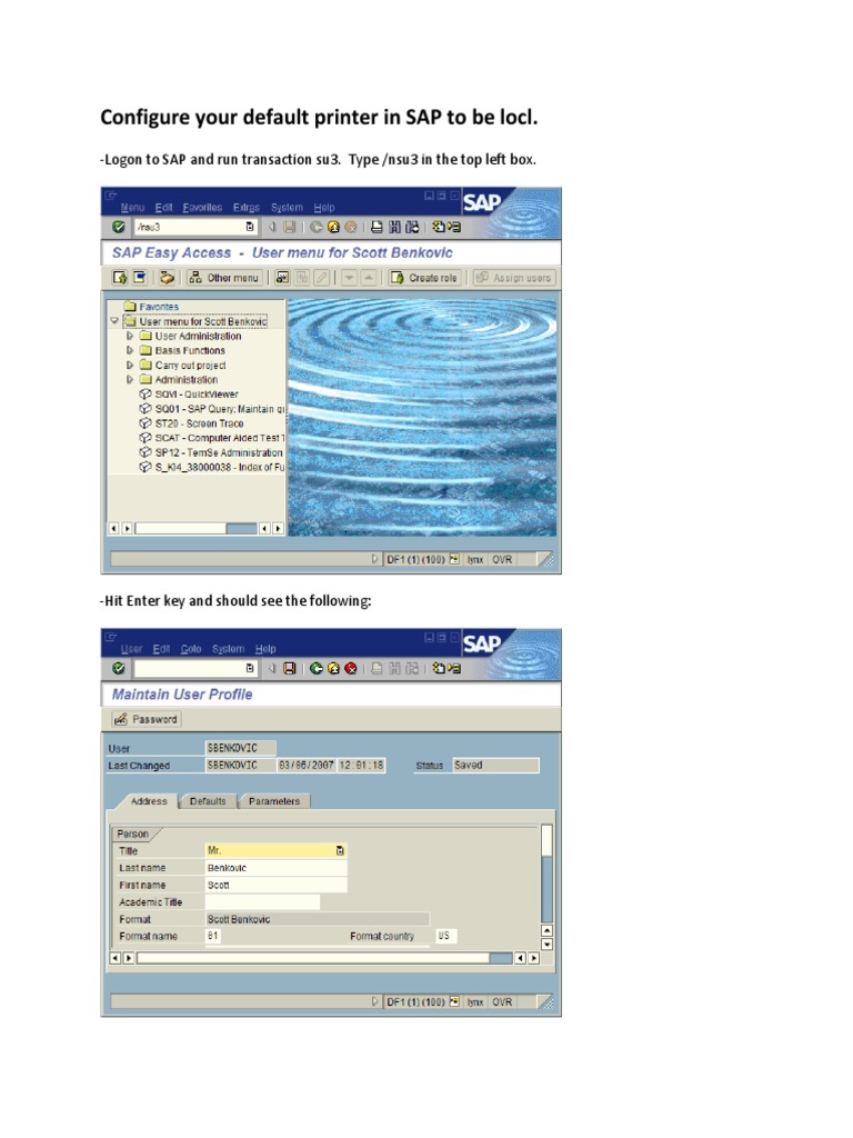 Configure Your Default Printer in SAP To Be Locl | PDF | Computers
