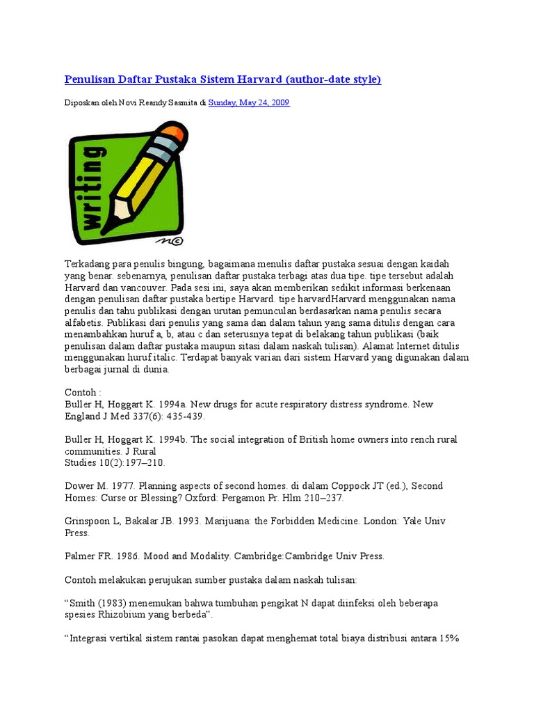 Penulisan Daftar Pustaka Sistem Harvard | PDF