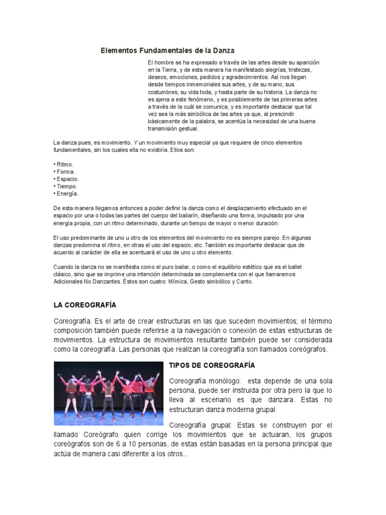 Elementos Fundamentales de La Danza | PDF | Bailes | Ritmo