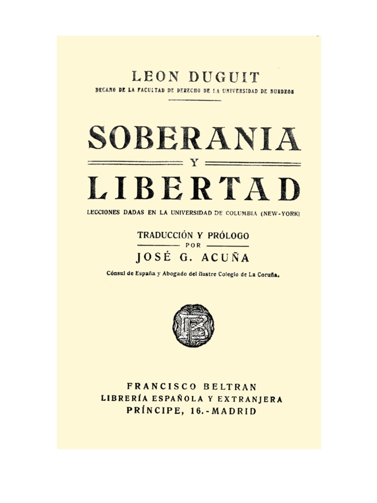 Duguit. Soberanía y Libertad | PDF