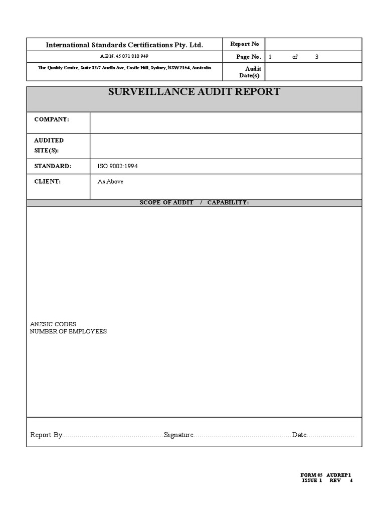 F05b Surv Audrep (Rev4) | PDF | Business | Finance & Money Management