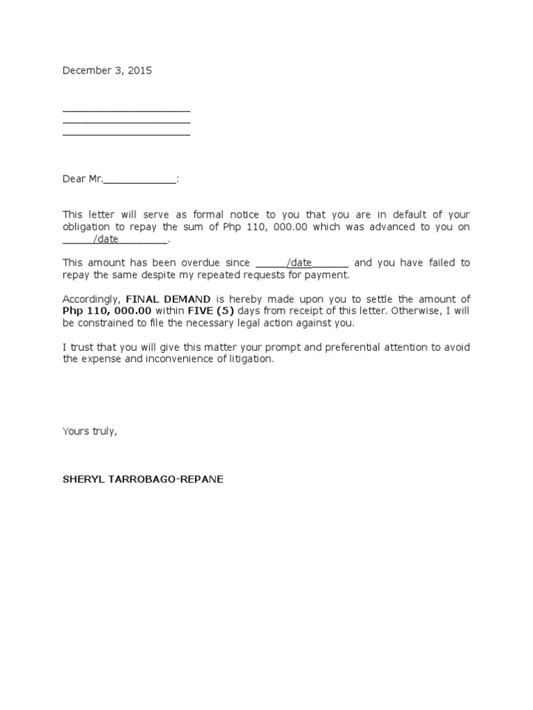 Demand Letter