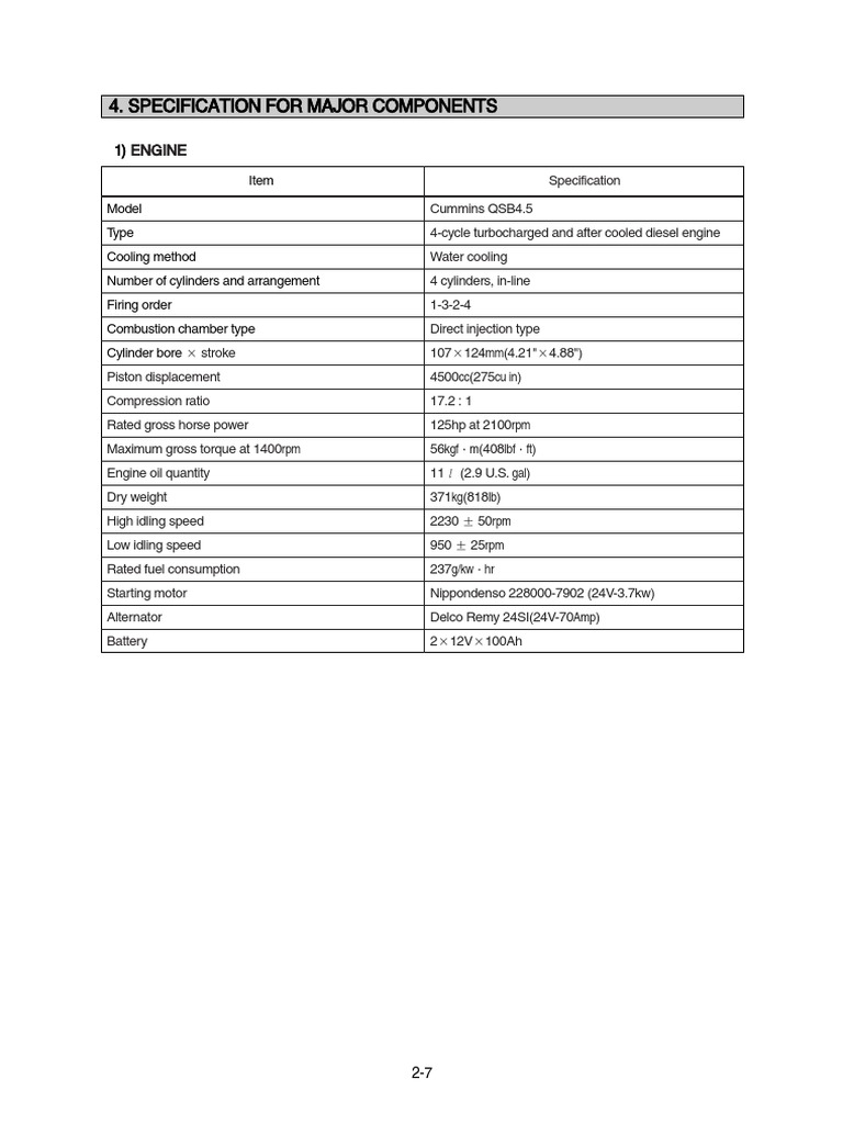 Cummins QSB4.5 Engine Specifications | PDF