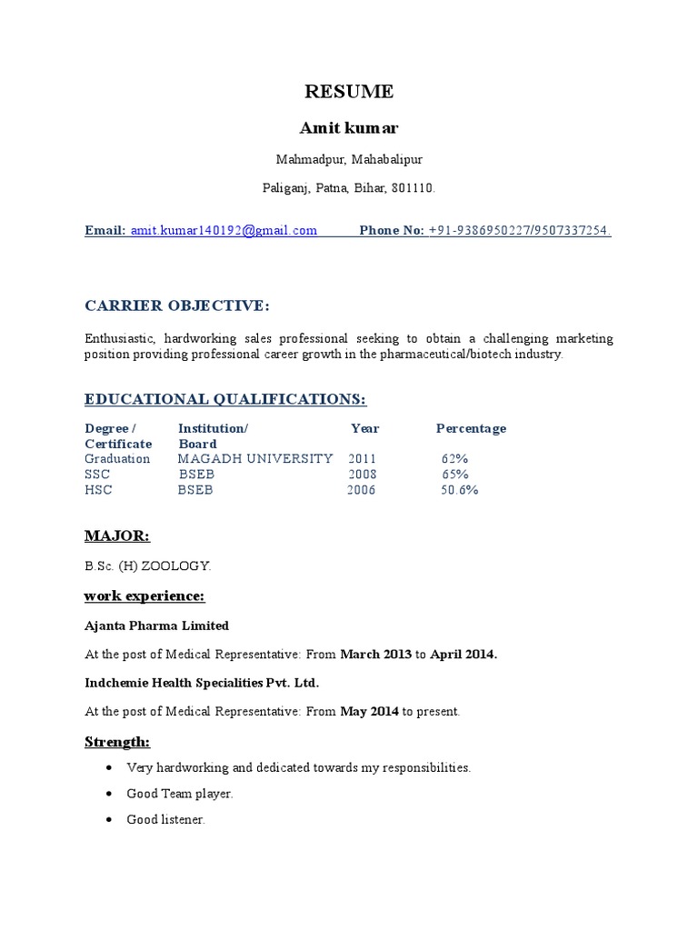 AMIT CV - Docx-1 | PDF | Career & Growth