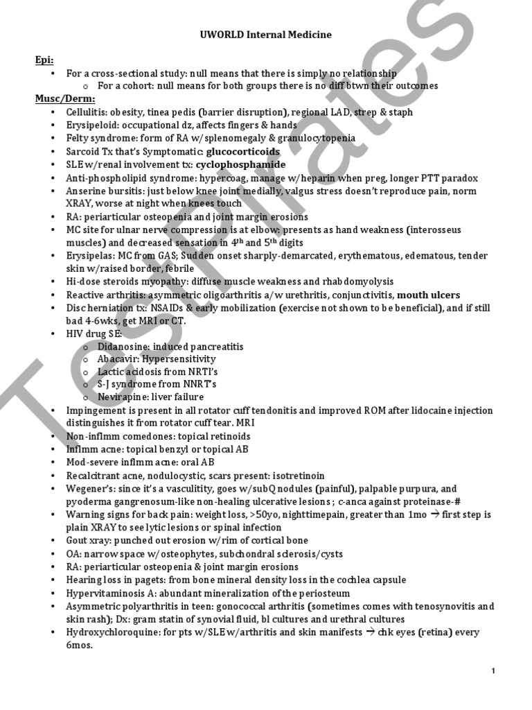 Uworld Notes.2 Rounds TP | Shock (Circulatory) | Myocardial Infarction