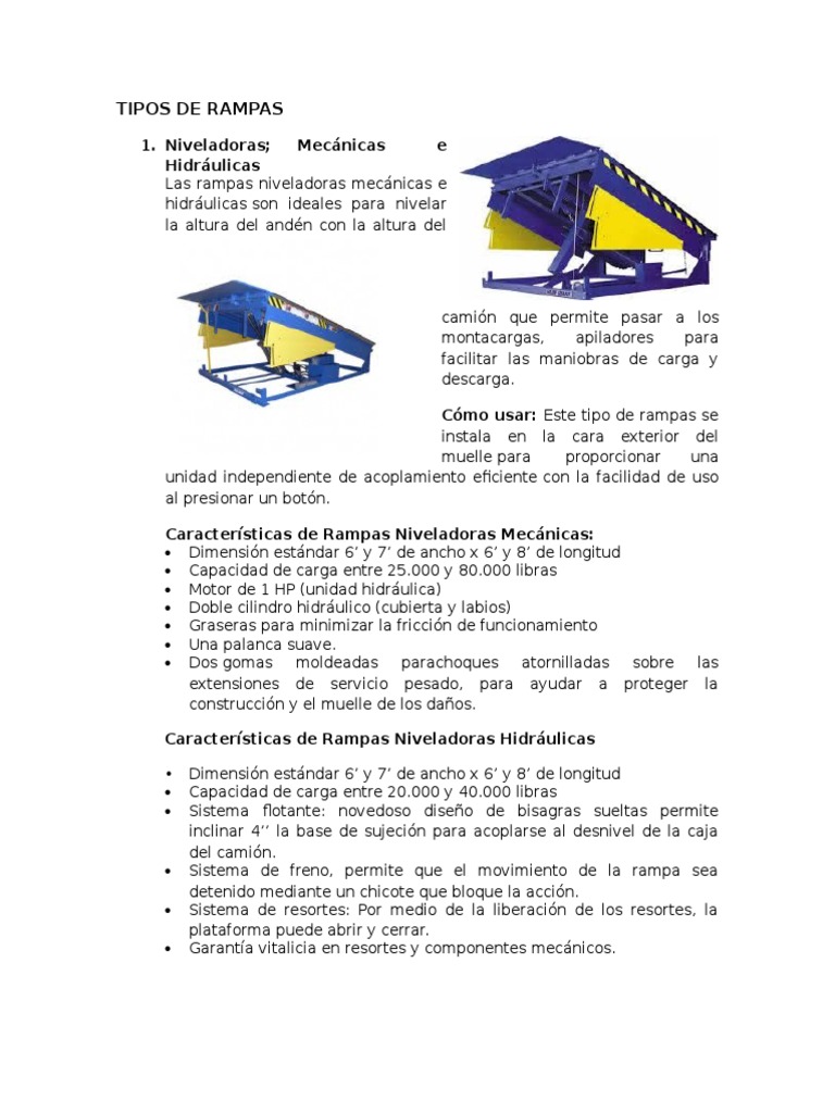 Tipos de Rampas | PDF | Camión | Máquina elevadora