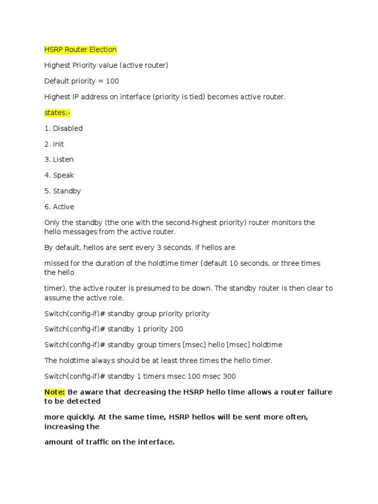 FHRP First Hop Redundancy Protocols | PDF | Data Transmission | Routing