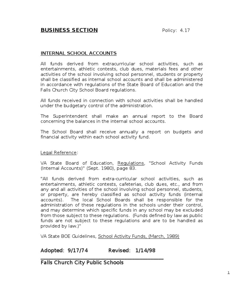 4.17 - Internal School Accounts | PDF | Business | Finance & Money ...