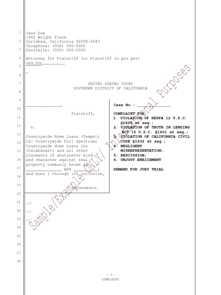 Predatory Lending Sample Forms Kit | Damages | Misrepresentation