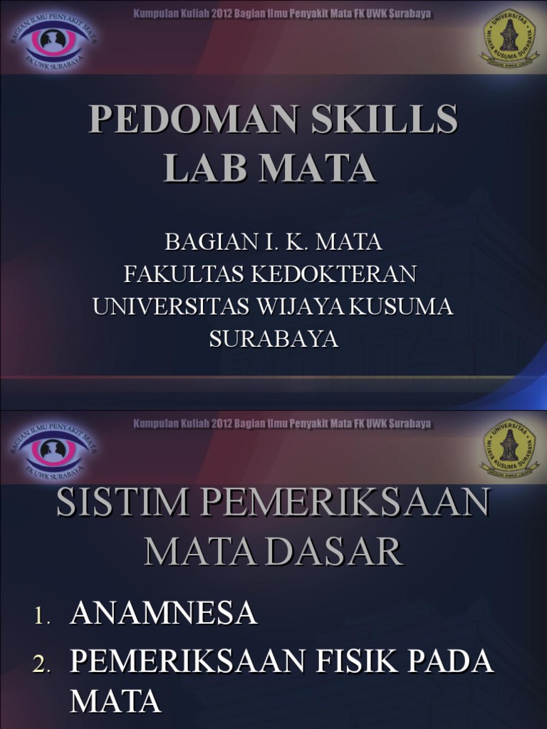 Mata Uwk Skills Lab 2012 | PDF